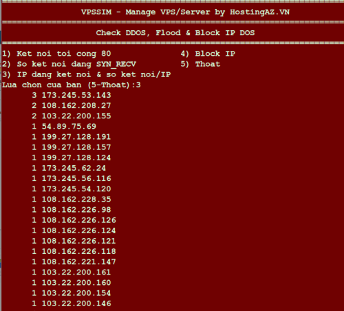 Hướng dẫn sử dụng chức năng "Check & Block IP DOS" của VPSSIM | Cài Đặt VPS & Server Dễ Dàng